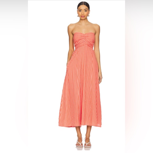 sundress | Dresses | Pink And White Strapless Sundress Resort Wear ...